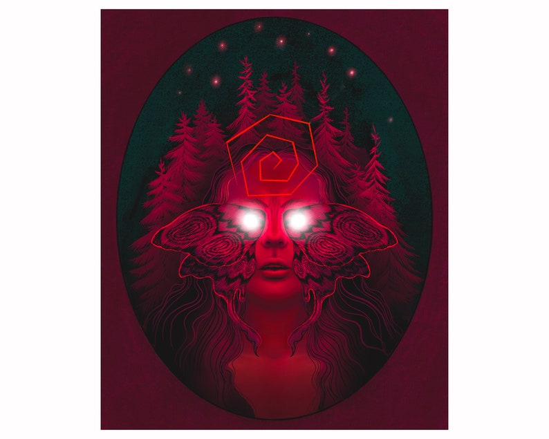 Moth Woman Cryptid Art Print - Etsy