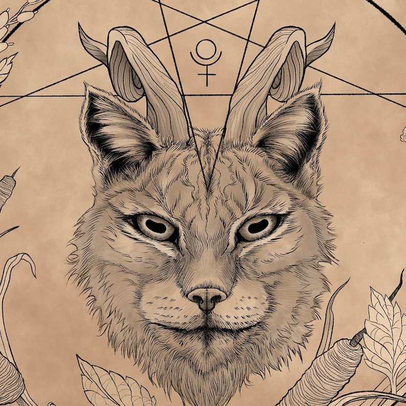 Demon Cat Summoning Circle Art Print - Etsy