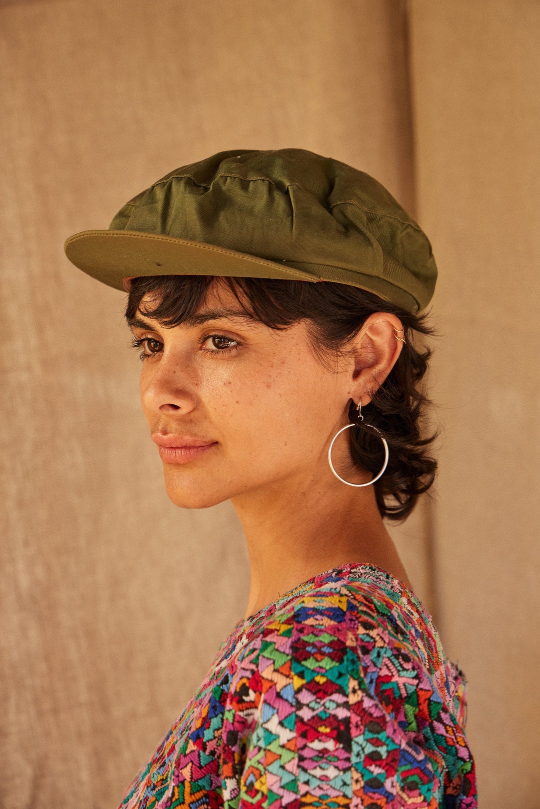 Vintage Military off Duty Olive Green Structured Cap - Etsy