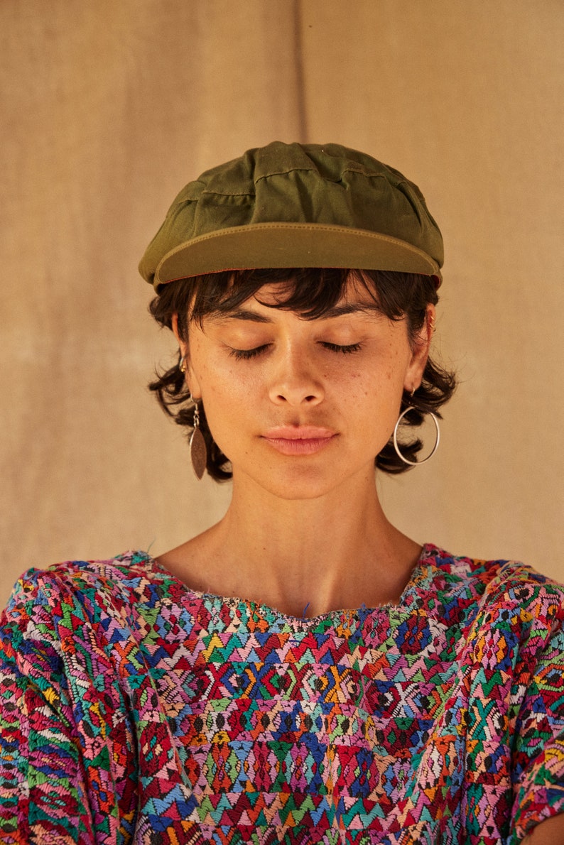 Vintage Military off Duty Olive Green Structured Cap - Etsy