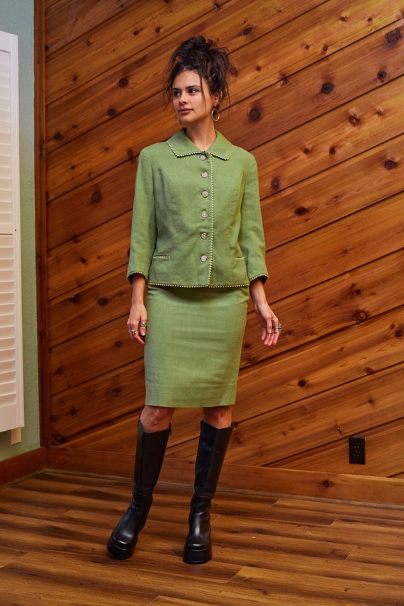 50s avocado green jacket - Gem