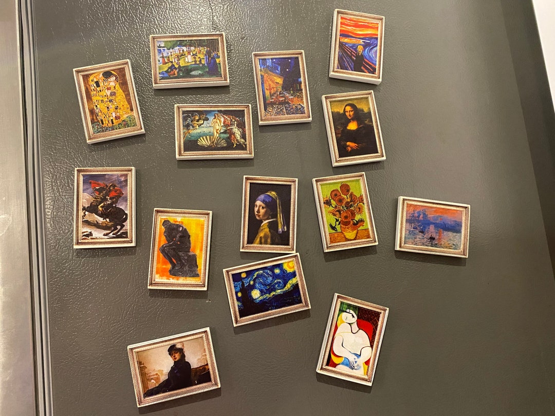 Kitchen Refrigerator Magnets Print With World Famous Paining - Etsy
