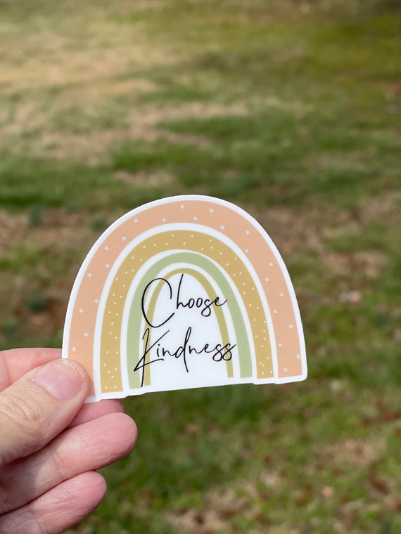 Choose Kindness Boho Rainbow Sticker | Etsy