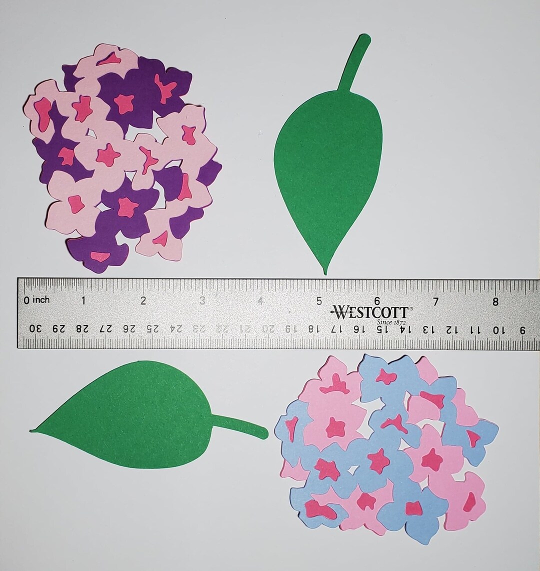 Die Cut Hydrangea's and Leaves - Etsy