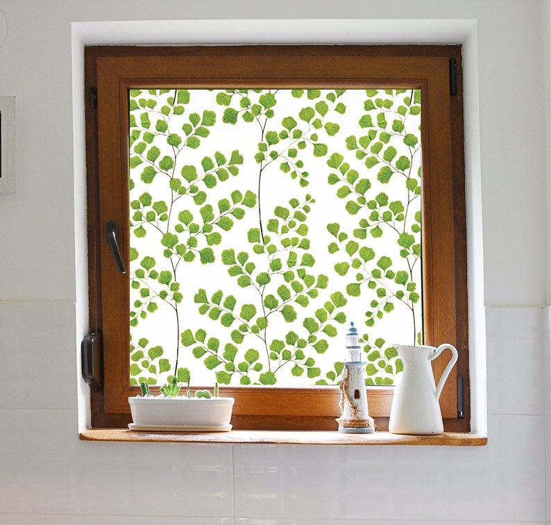 Pvc-free Leaf Privacy Window Film Frosted Floral Window Film - Etsy