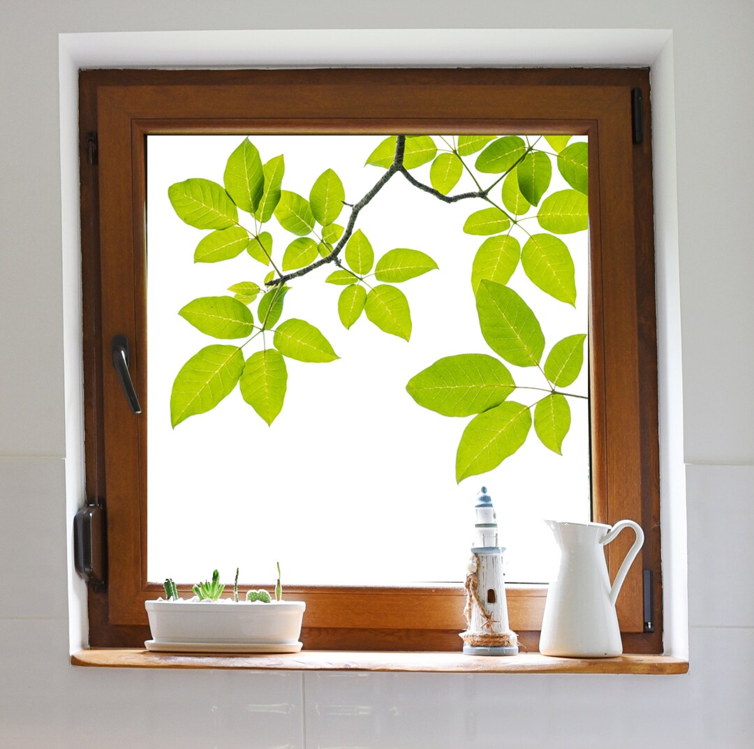 Pvc-free Green Branch Privacy Window Film, Frosted Window Film, Eco ...