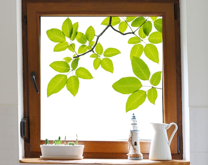 Pvc-free Green Branch Privacy Window Film, Frosted Window Film, Eco ...