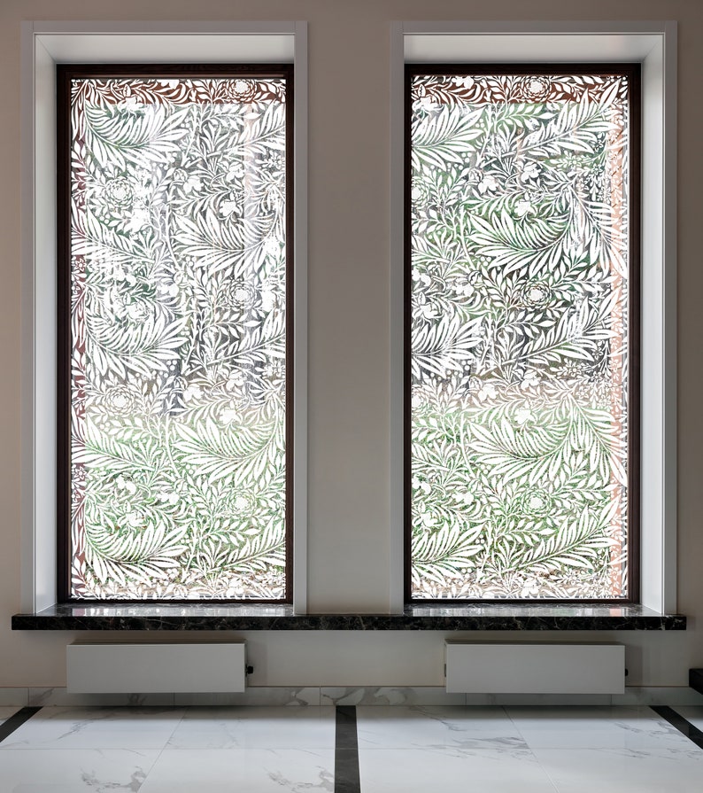 Pvc-free Tropical Leaf Privacy Window Film Nature Film - Etsy