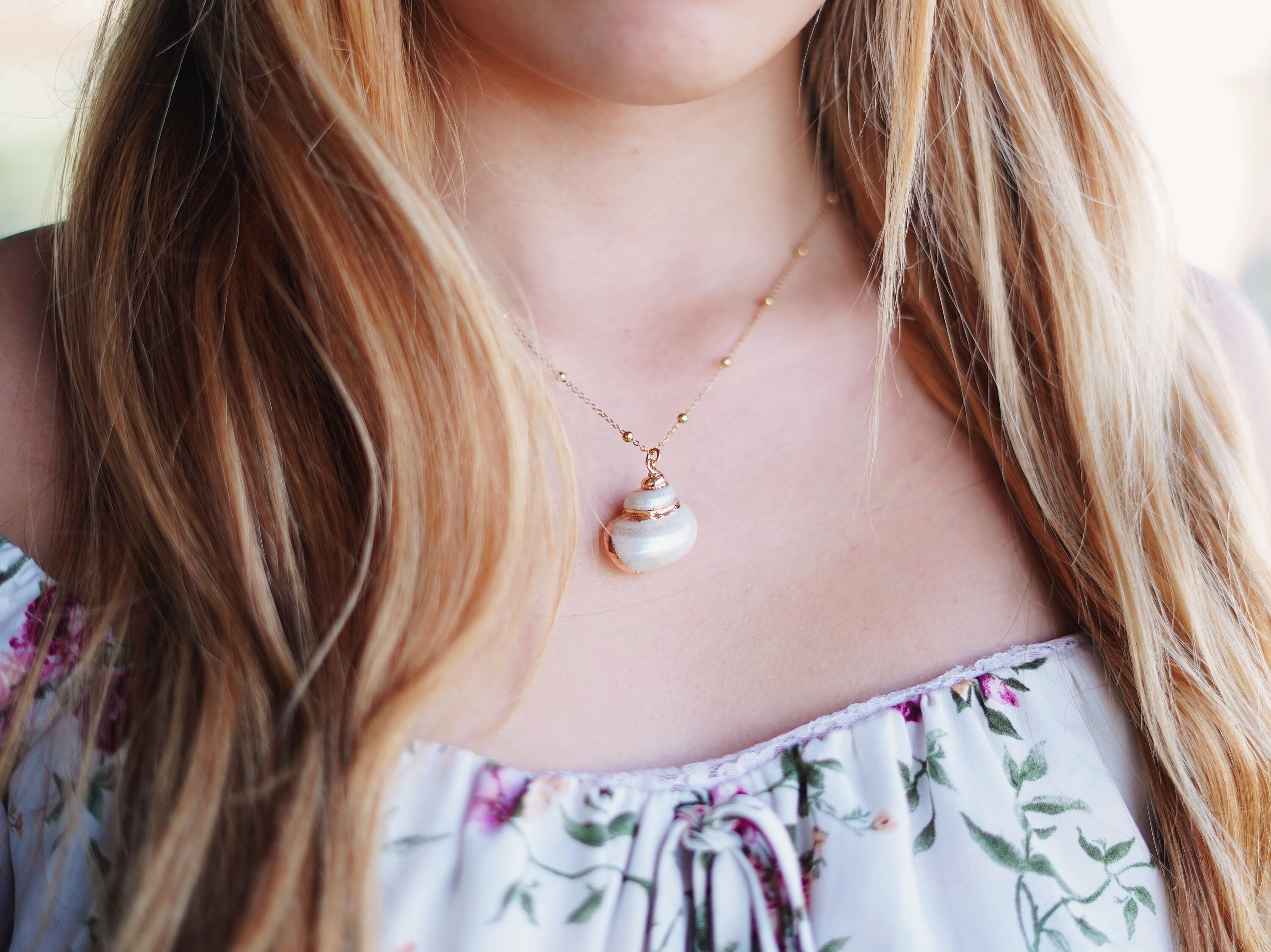 18k Gold Plated Real Seashell Necklace, Natural Shell Jewelry, Hawaiian ...