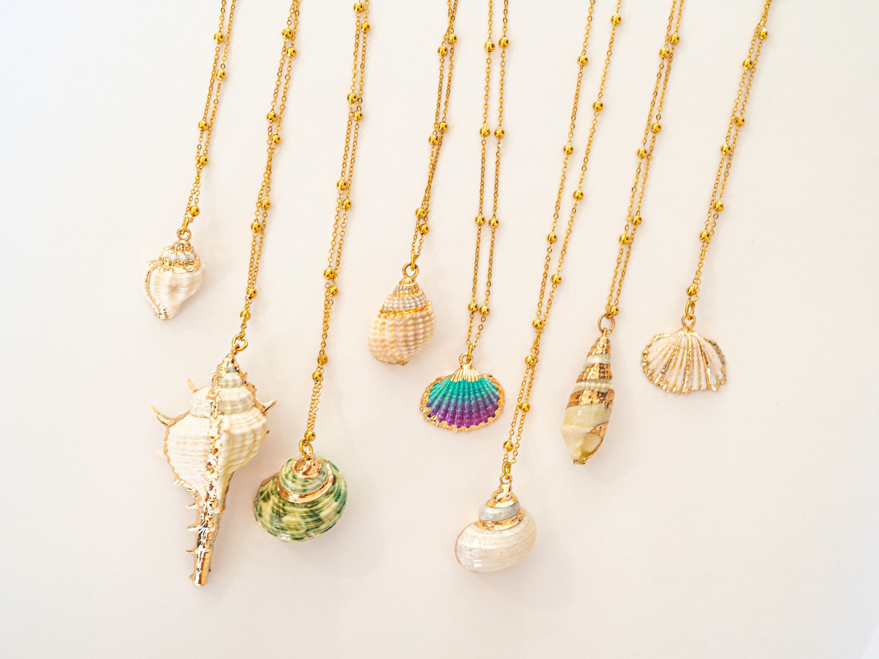 18k Gold Plated Real Seashell Necklace Natural Shell Jewelry - Etsy