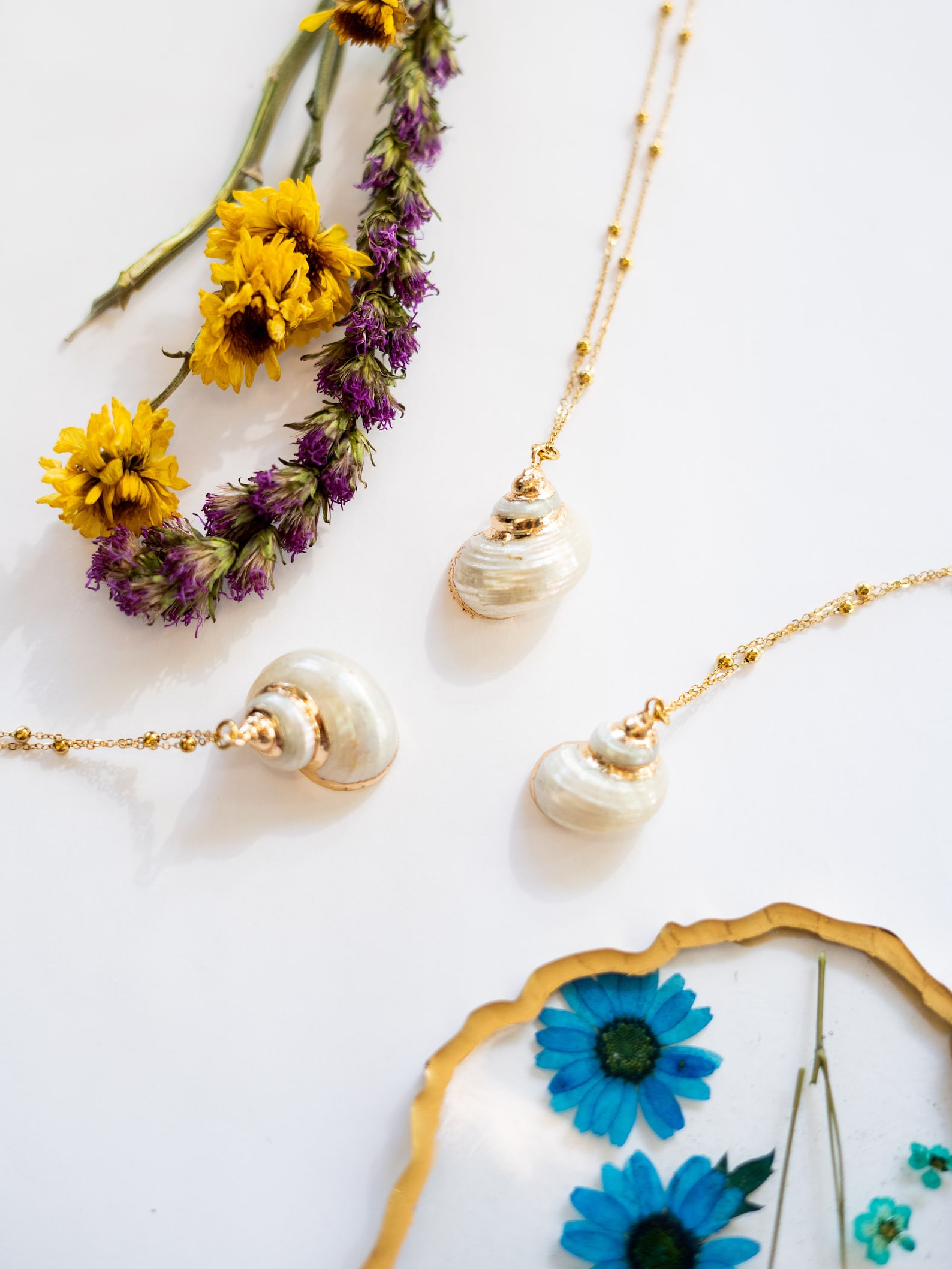 18k Gold Plated Real Seashell Necklace, Natural Shell Jewelry, Hawaiian ...