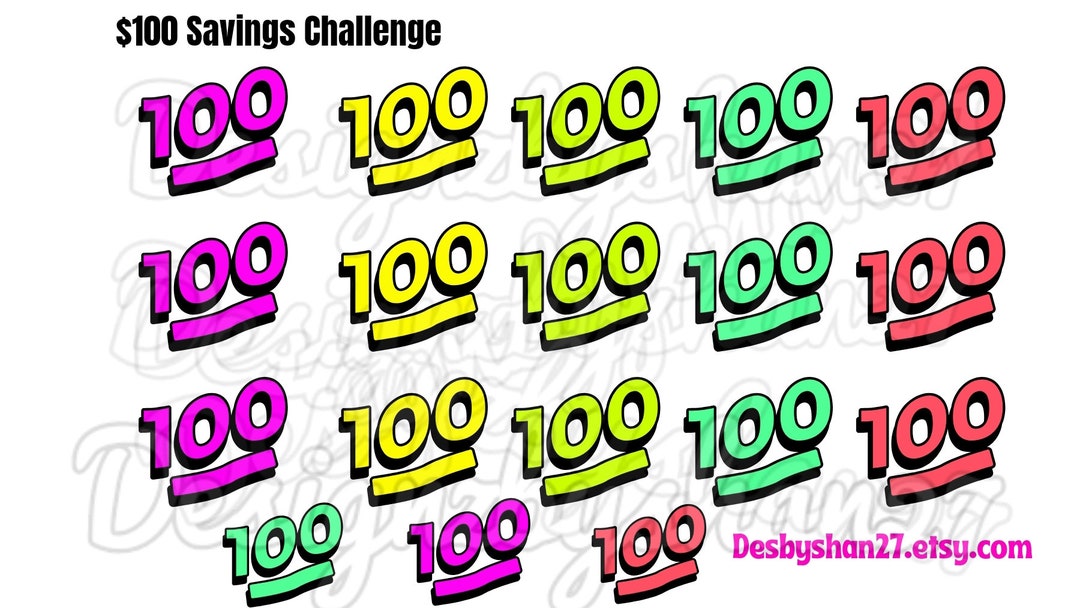 100 Dollar Savings Challenge A6 - Etsy