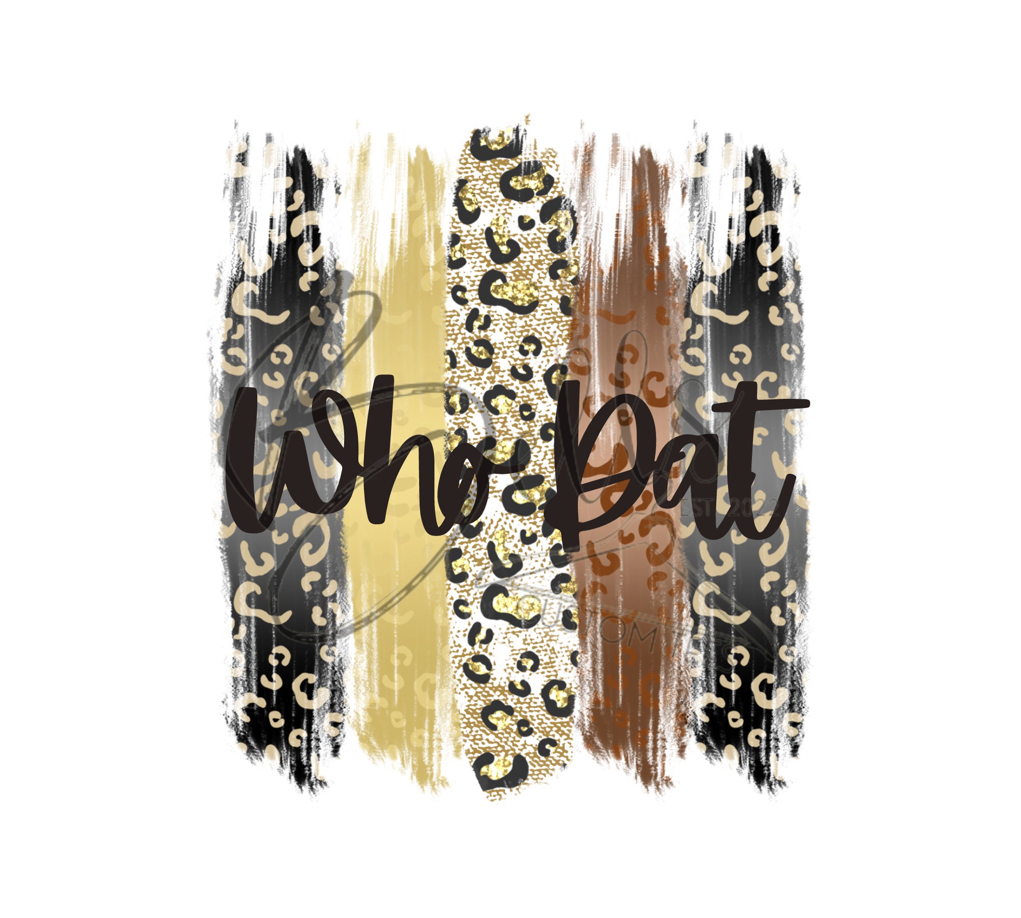 Who Dat. Leopard Brush Stroke. DIGITAL DOWNLOAD. PNG File - Etsy