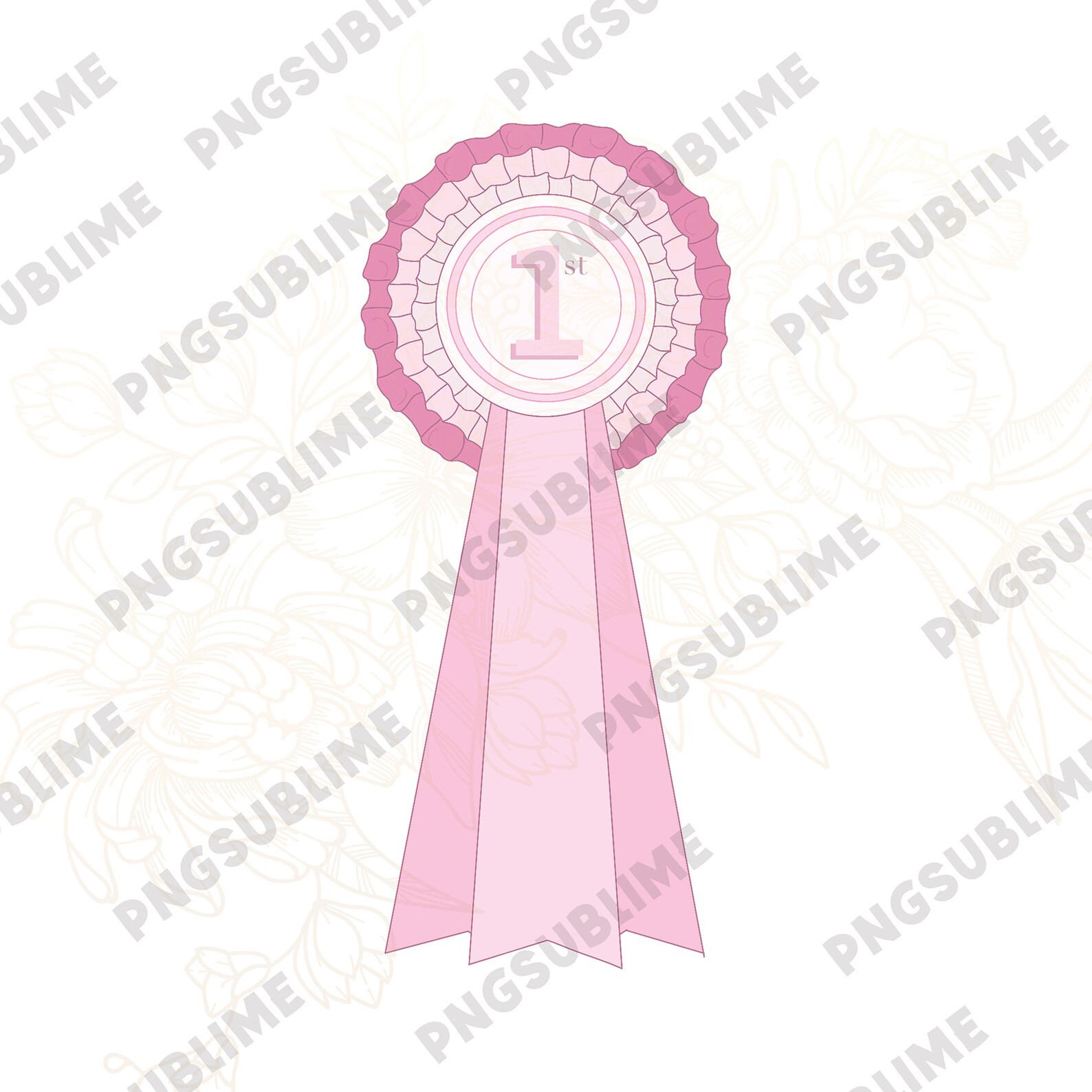 1st Place Award Ribbon Badge Pink PNG for Sublimation DIGITAL DOWNLOAD ...