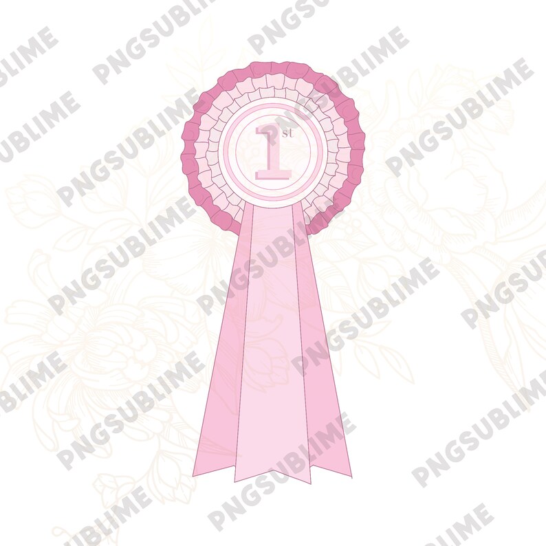 1st Place Award Ribbon Badge Pink PNG for Sublimation DIGITAL DOWNLOAD ...