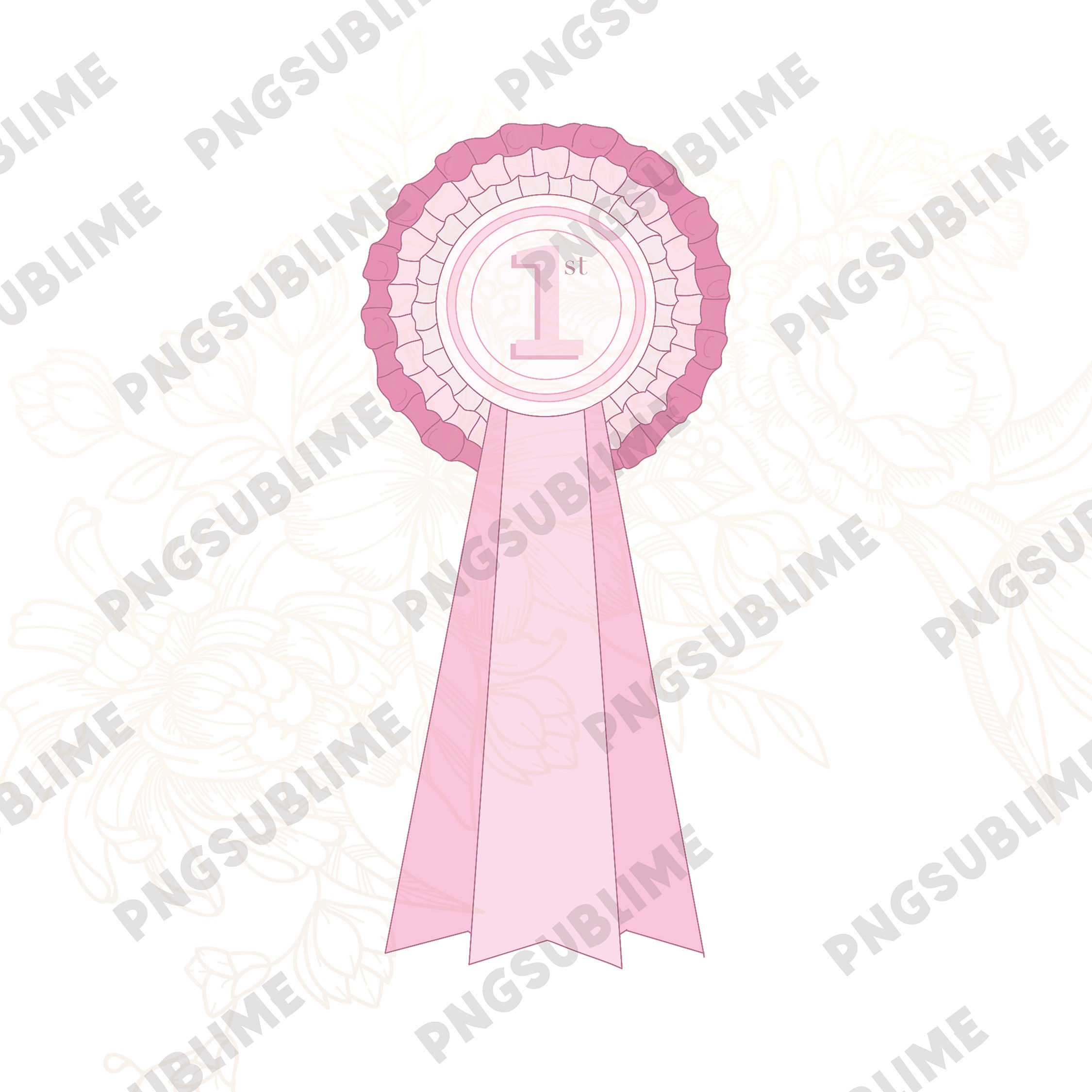 1st Place Award Ribbon Badge Pink PNG for Sublimation DIGITAL DOWNLOAD ...