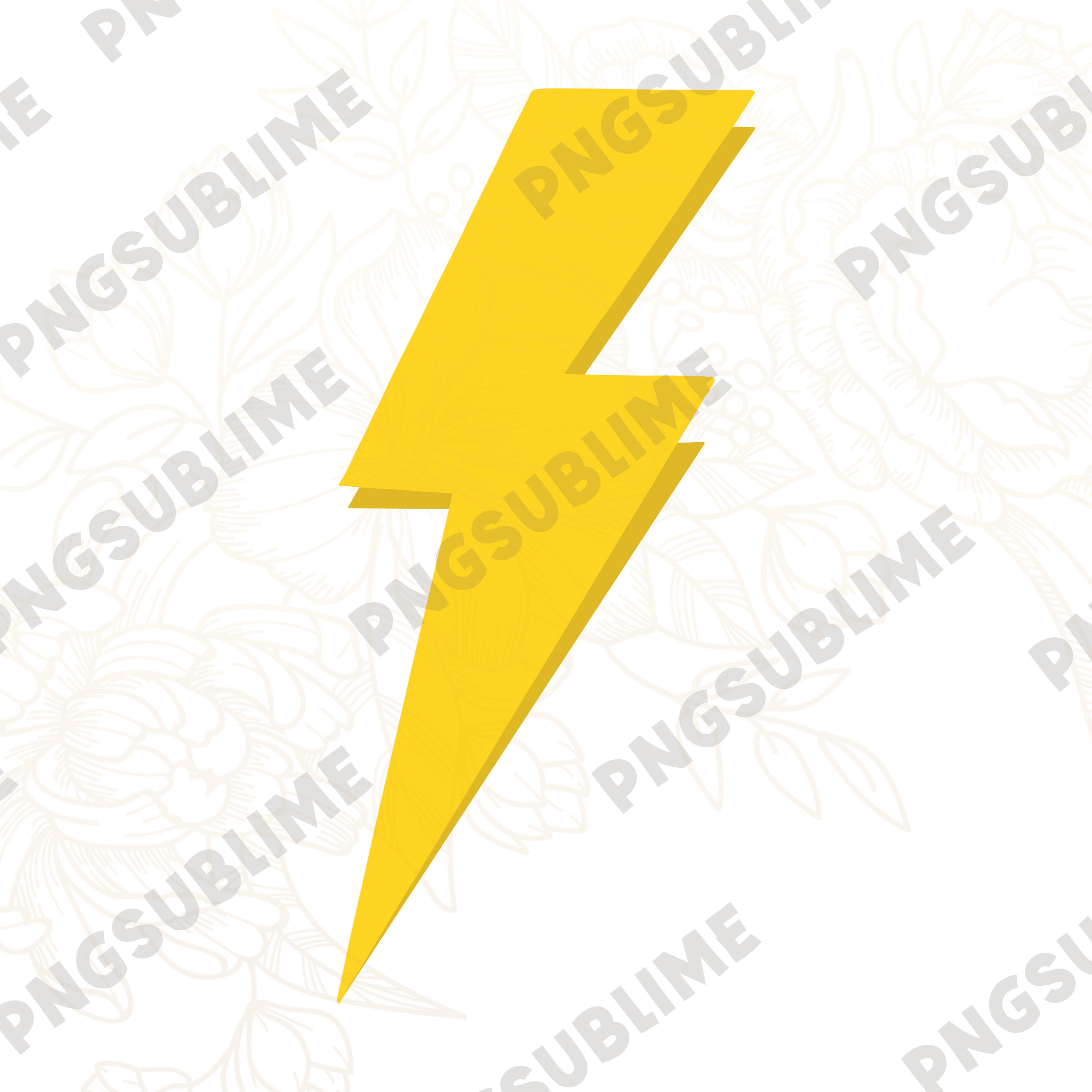 Lightning Strike Yellow PNG for Sublimation Use DIGITAL Download ...