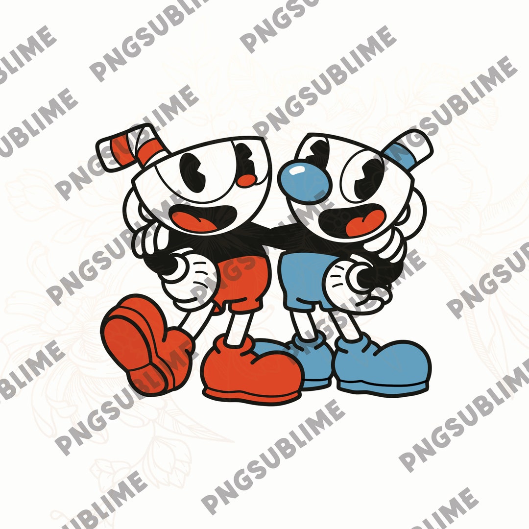 Cuphead and Mugman PNG for Sublimation Use DIGITAL Download Hand Drawn ...