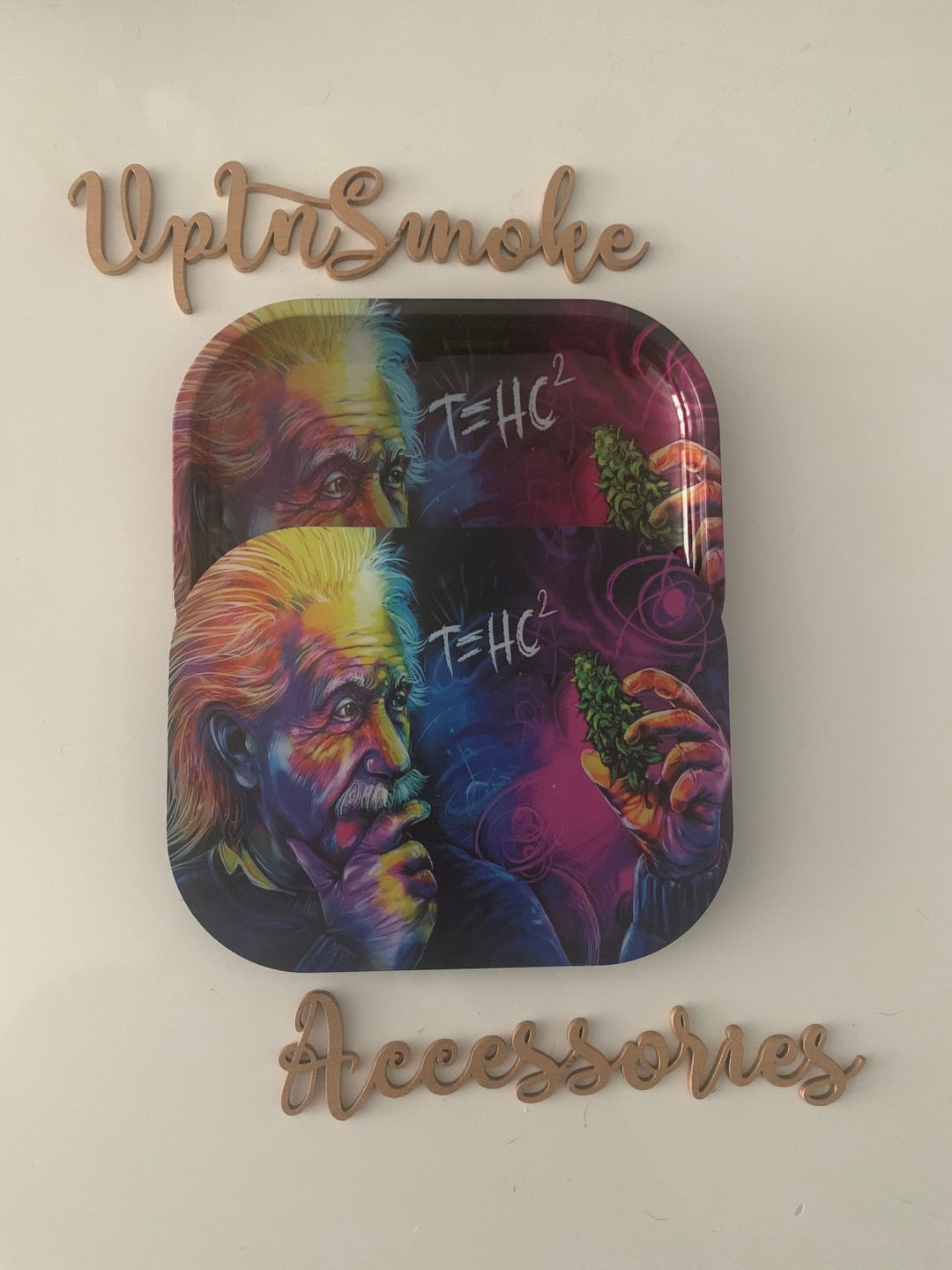 Small Einstein Classic Metal Rolling Tray With Matching Magnetic Cover ...