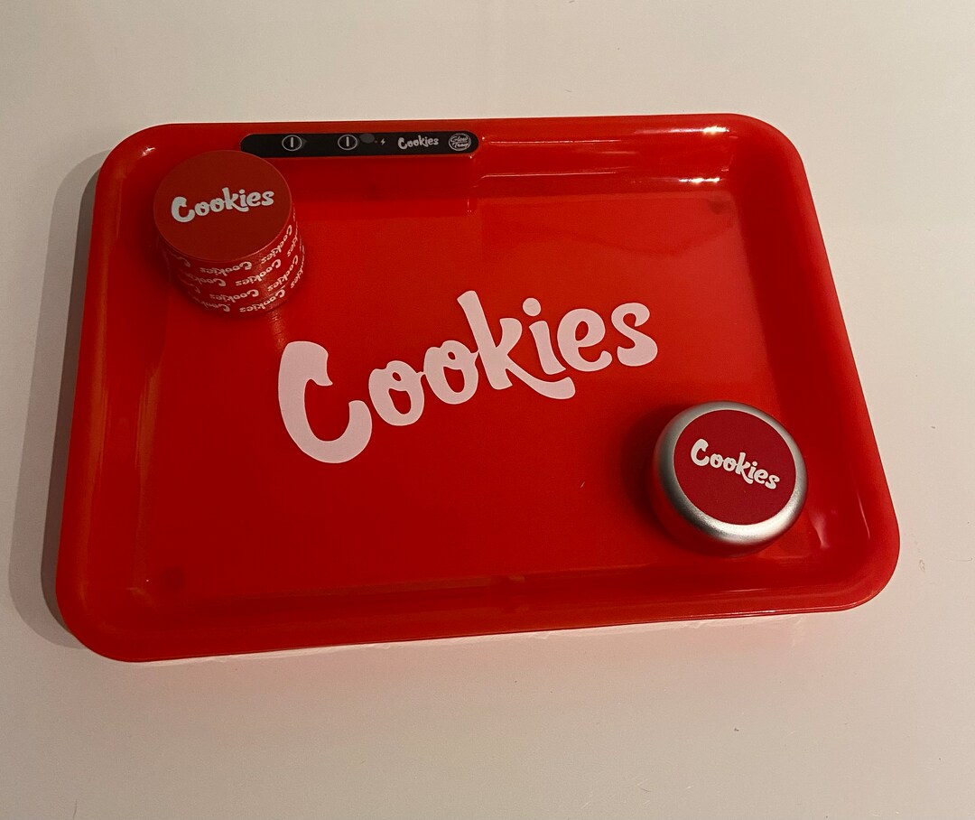 Red Cookies LED Glow Rolling Tray 8 X 11 3-piece Set Grinder-stash ...