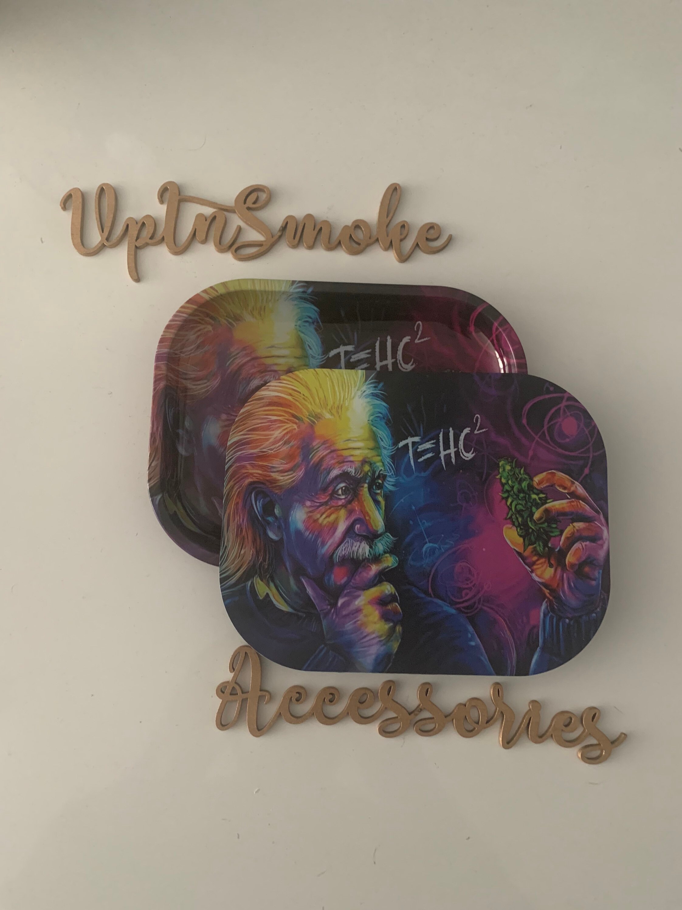 Small Einstein Classic Metal Rolling Tray With Matching - Etsy
