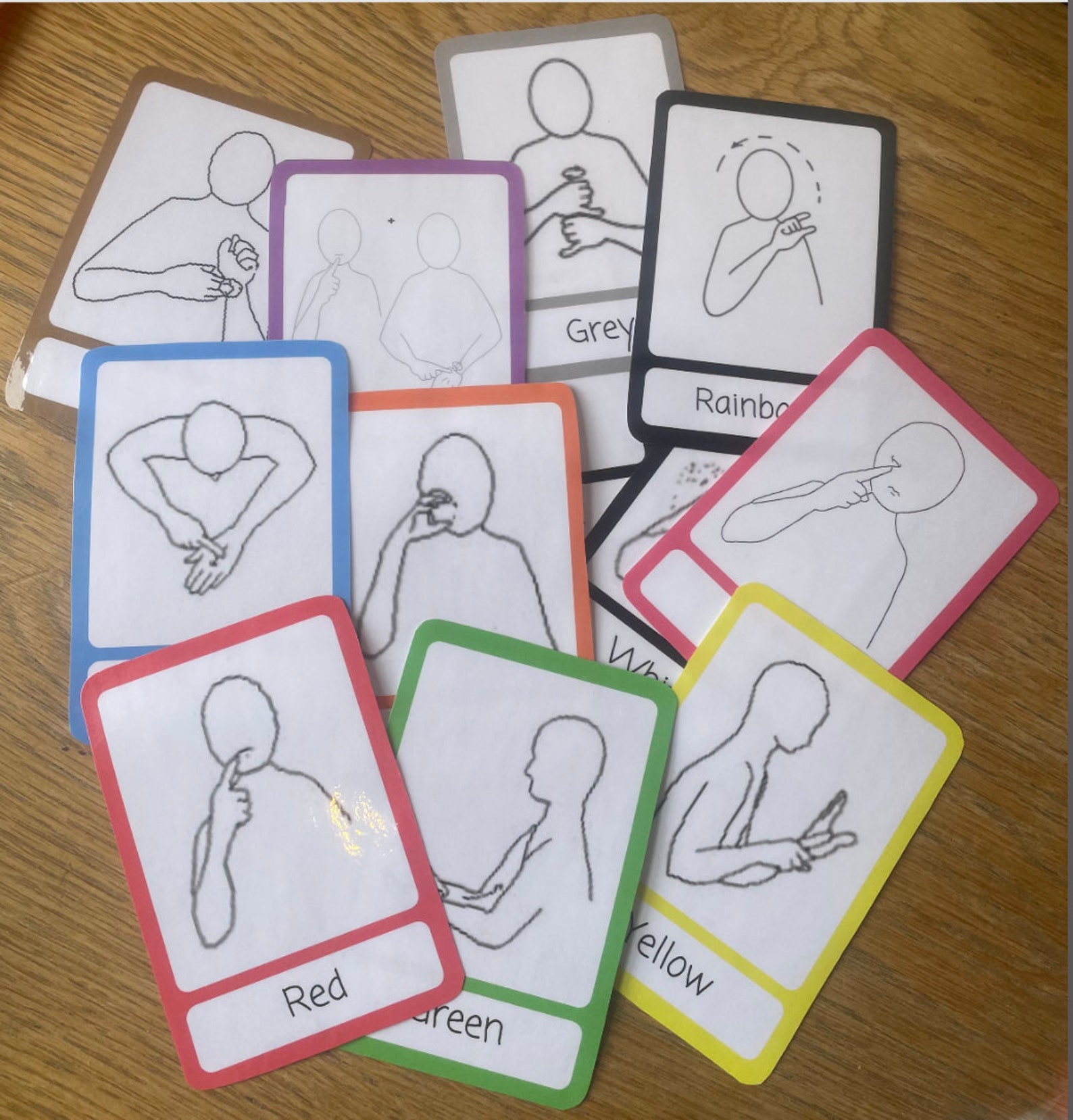 12 Printable Colours Makaton Communication Sign Cards Babies, Toddlers ...