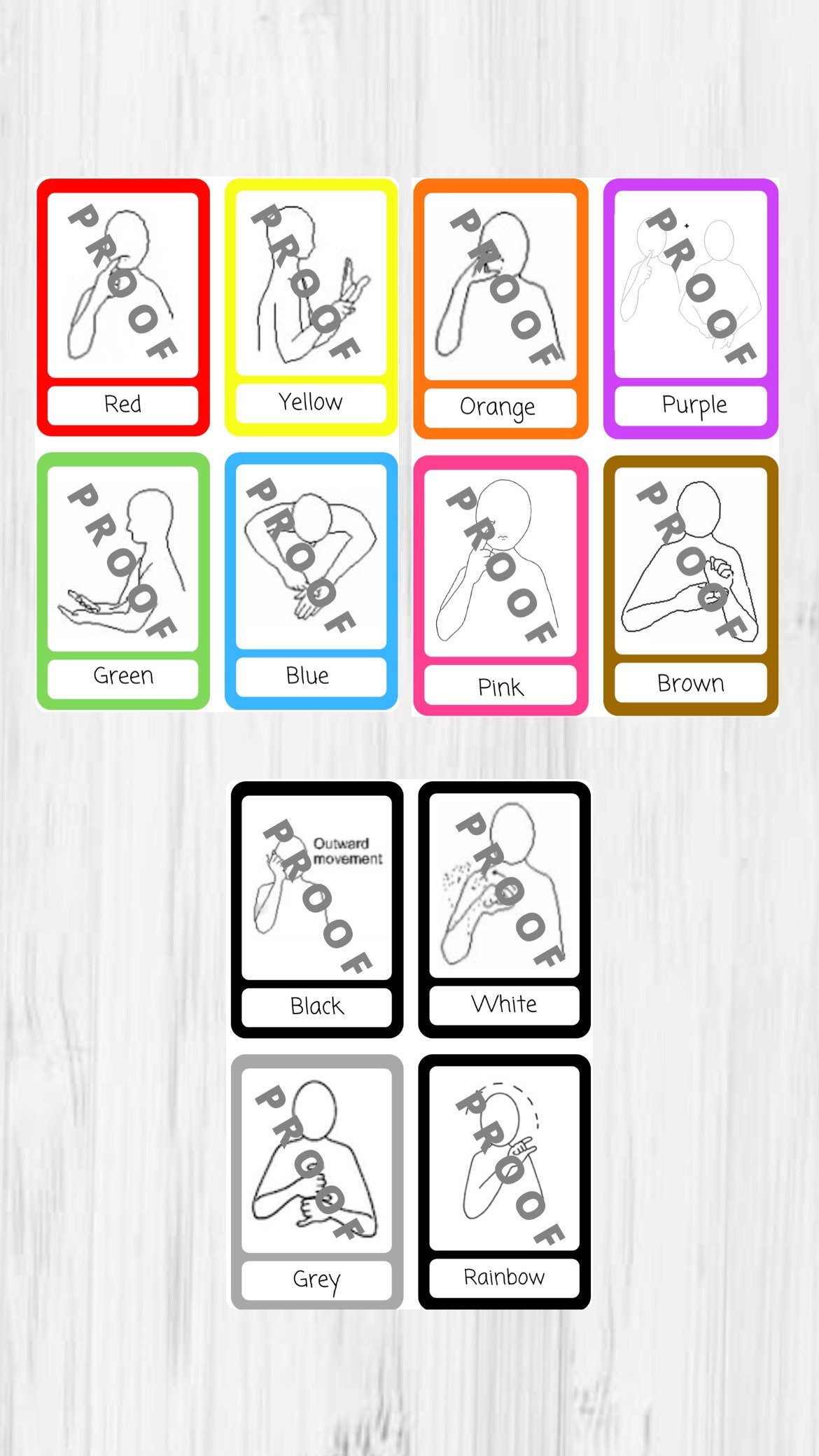 12 Printable Colours Makaton Communication Sign Cards Babies, Toddlers ...