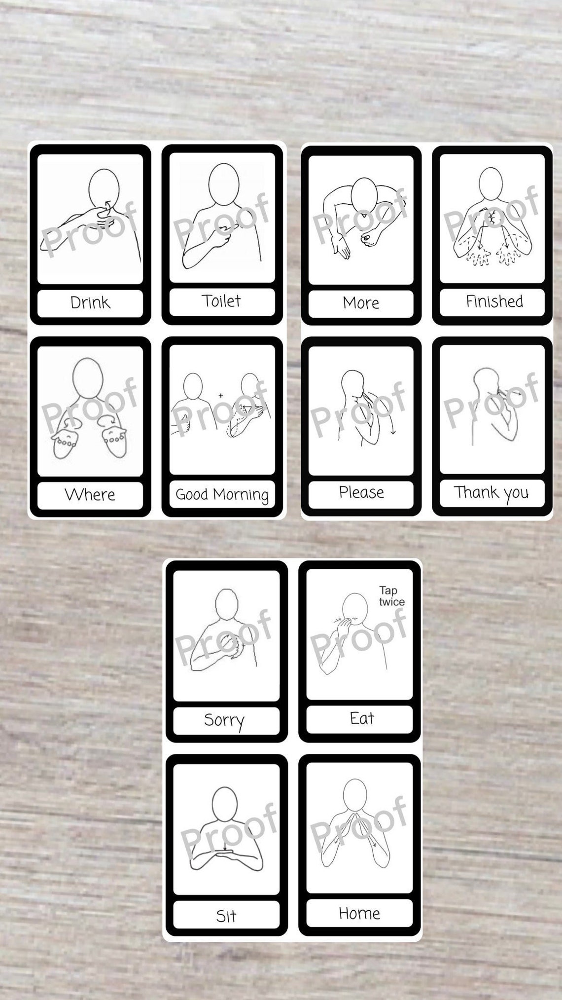 12 Makaton Sign Flash Cards Printable EYFS Communication and Language ...
