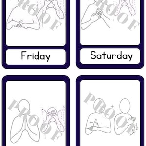 Printable Days of the Week Makaton Communication Flash Cards Babies ...