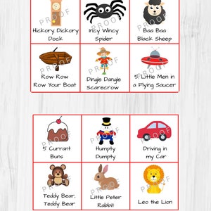24 Printable Nursery Rhyme Cards Baby, Toddler and Pre-school EYFS Song ...
