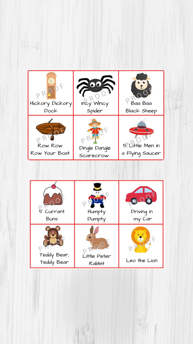 24 Printable Nursery Rhyme Cards Baby, Toddler and Pre-school EYFS Song ...