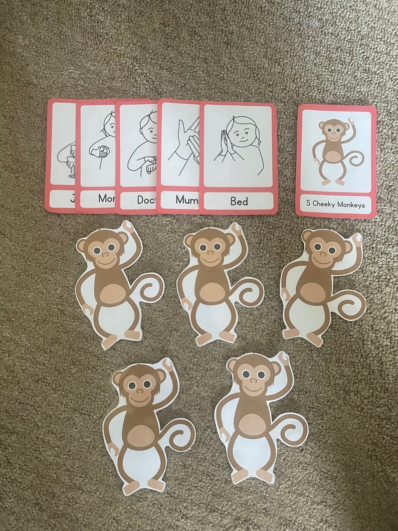 Set of 3 Printable Nursery Rhyme Makaton Sign Flash Cards and Song ...