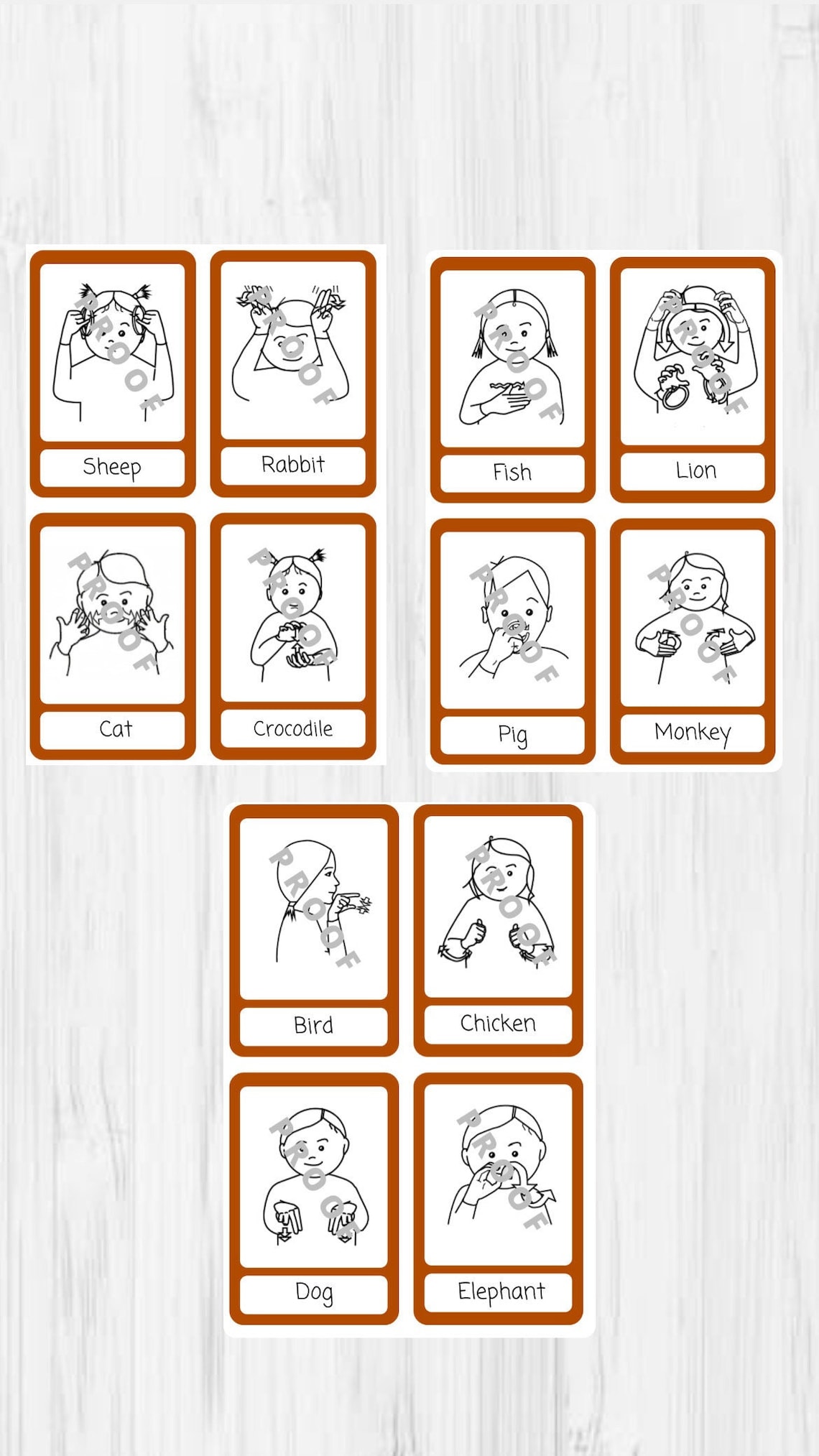 12 Printable Animal Makaton Flash Cards Babies, Toddlers and Pre ...