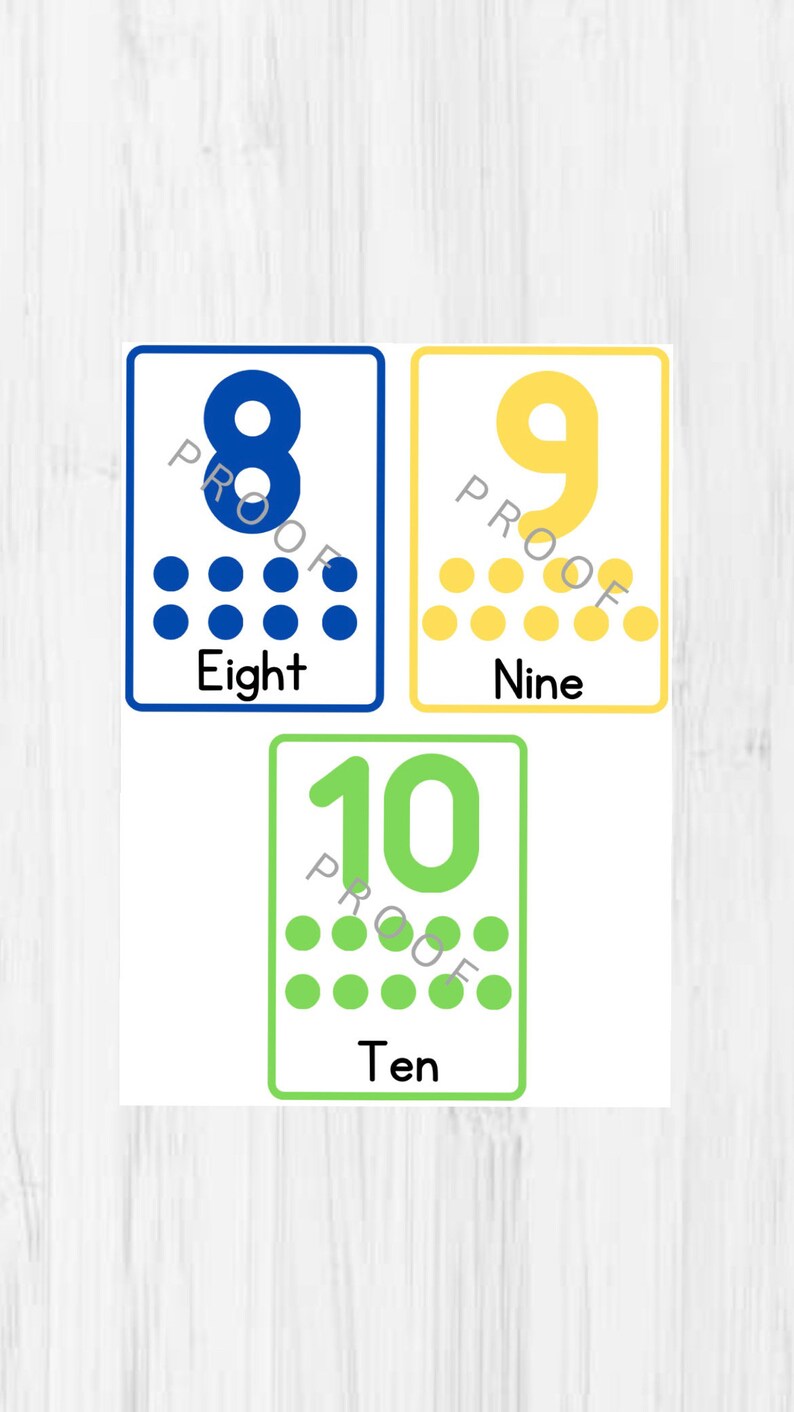 0-10 Printable Colourful Number Line Flash Cards Babies, Toddlers and ...