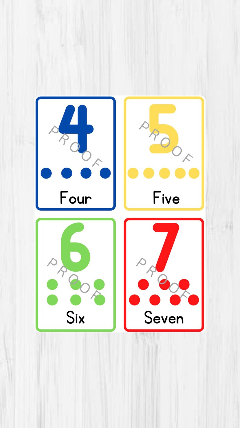 0-10 Printable Colourful Number Line Flash Cards Babies, Toddlers and ...