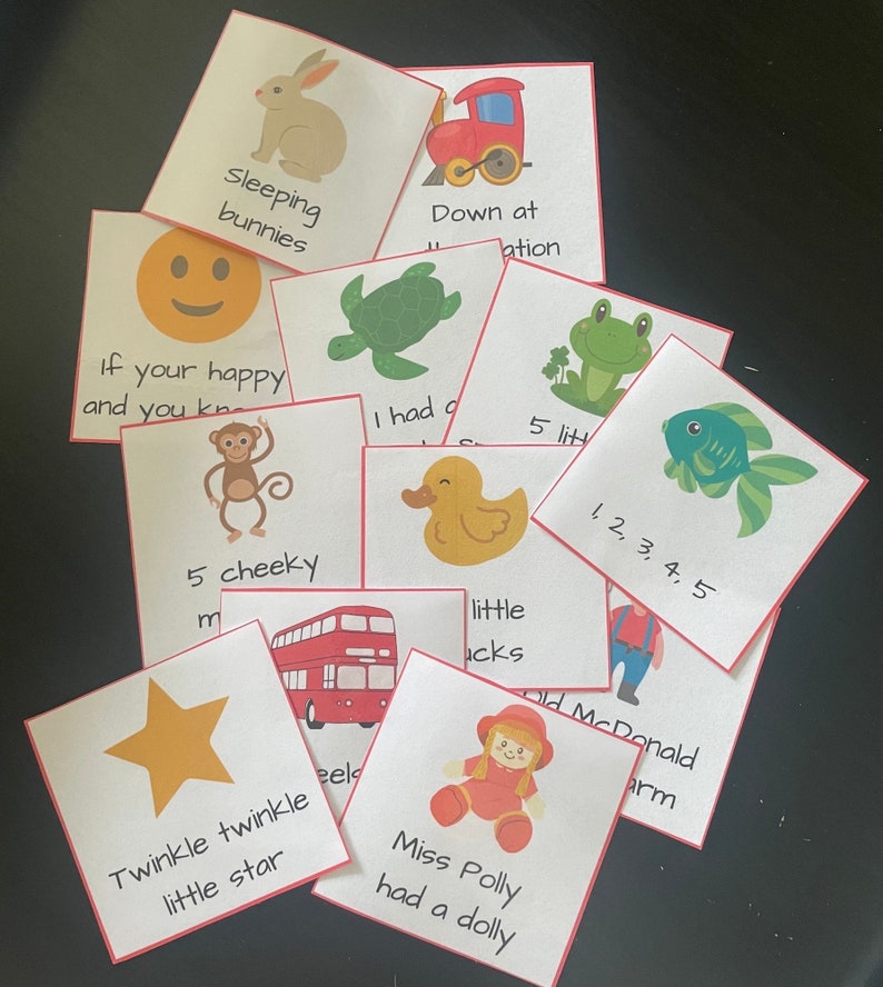 24 Printable Nursery Rhyme Cards Baby, Toddler and Pre-school EYFS Song ...