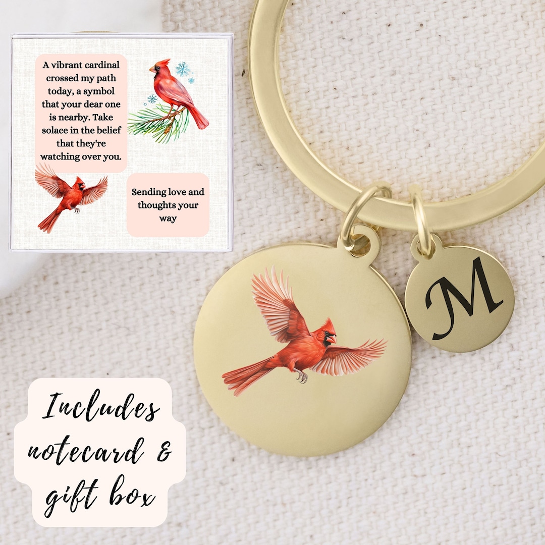 Cardinal Memorial Gift Cardinal Remembrance Keychain Sympathy Memorial ...