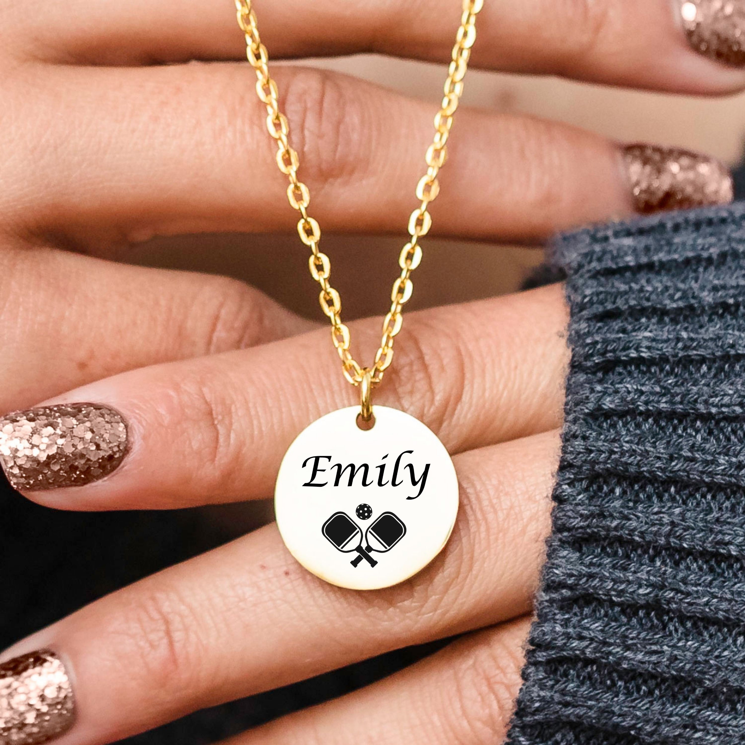 Pickleball Necklace Sport Name Jewelry Personalized Pickleball Jewelry ...