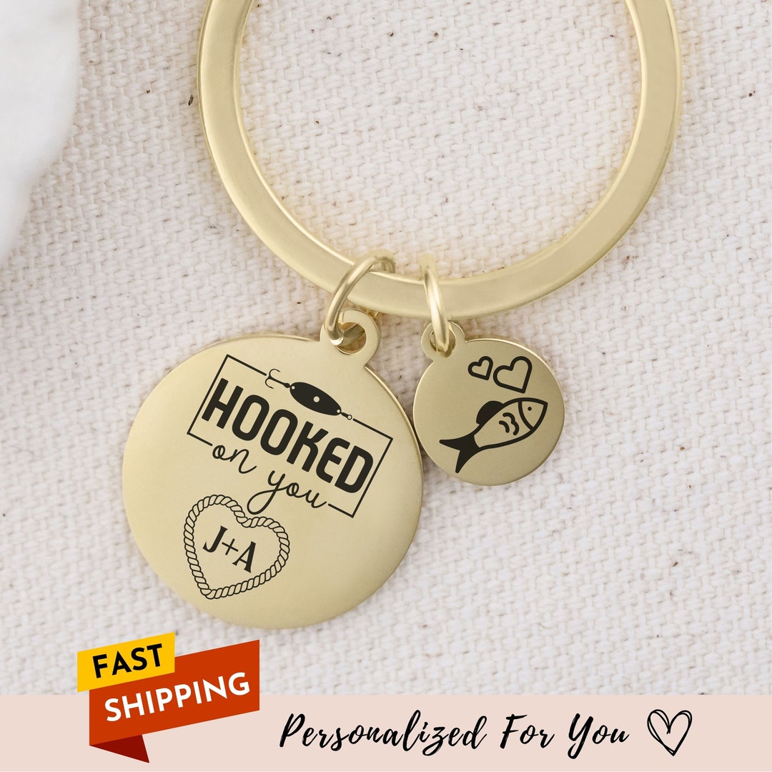 Custom Fishing Gift Boyfriend Keychain Husband Gift for Him Guy Gift ...