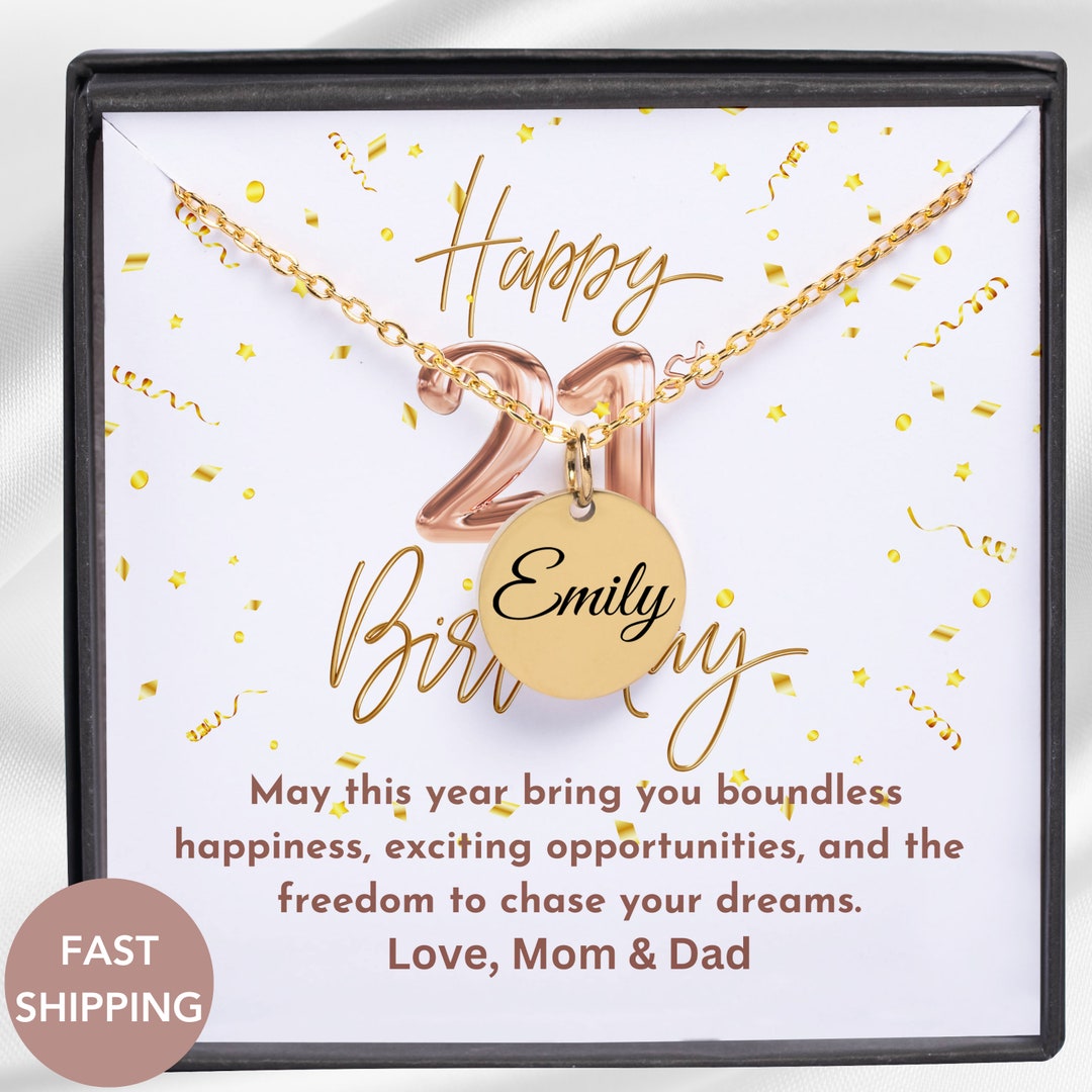 Personalized 21st Birthday Necklace for Her Personalized Jewelry 21 ...