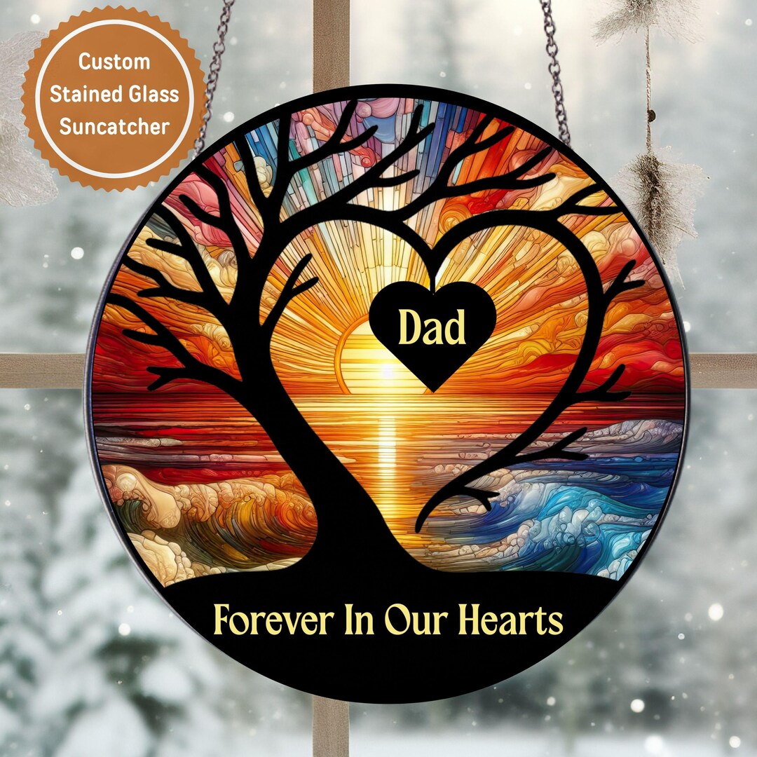 Custom Memorial Glass Suncatcher • Personalized Remembrance Gift With ...