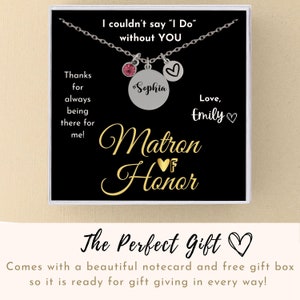 Matron of Honor Necklace Personalized Matron of Honor Gift for Matron ...