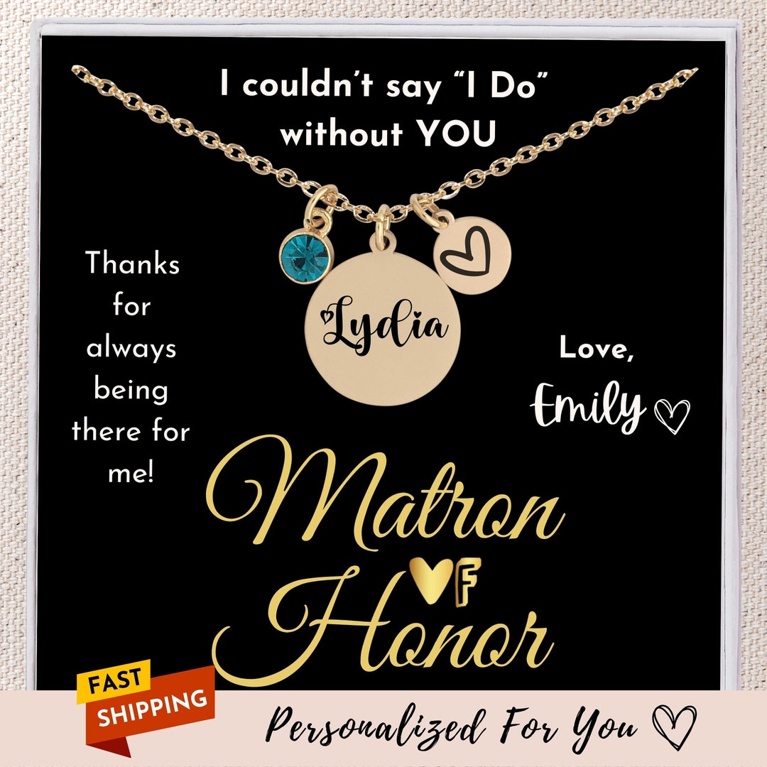 Matron of Honor Necklace Personalized Matron of Honor Gift for Matron ...