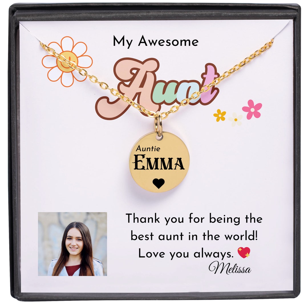 Personalized Auntie Necklace Aunt Necklace Aunt Jewelry Personalized ...