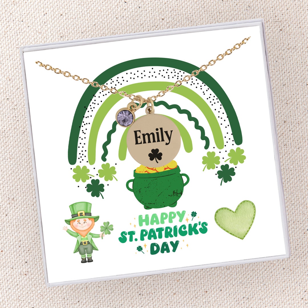 Lucky Clover Necklace Shamrock Symbol Necklace St Patty's Day Jewelry ...