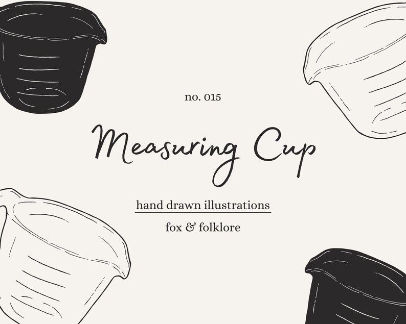Hand Drawn Measuring Cup SVG & PNG | Kitchen Tools Illustration ...