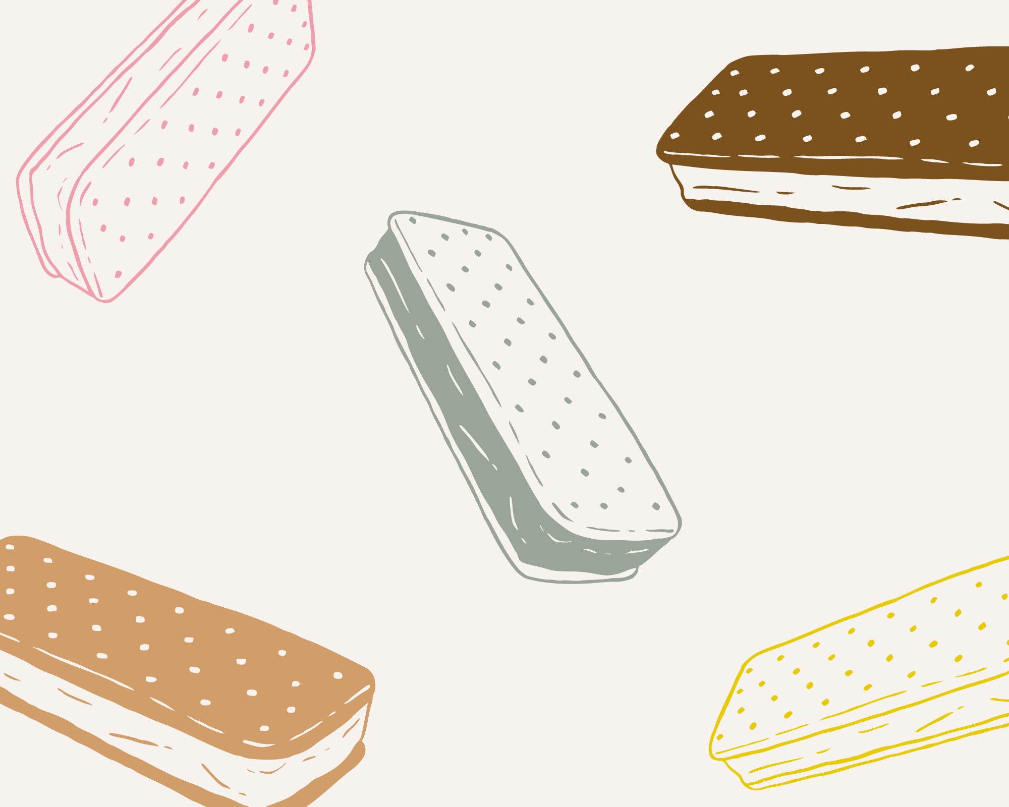 Hand Drawn Ice Cream Sandwich Illustration SVG & PNG Files - Summertime ...