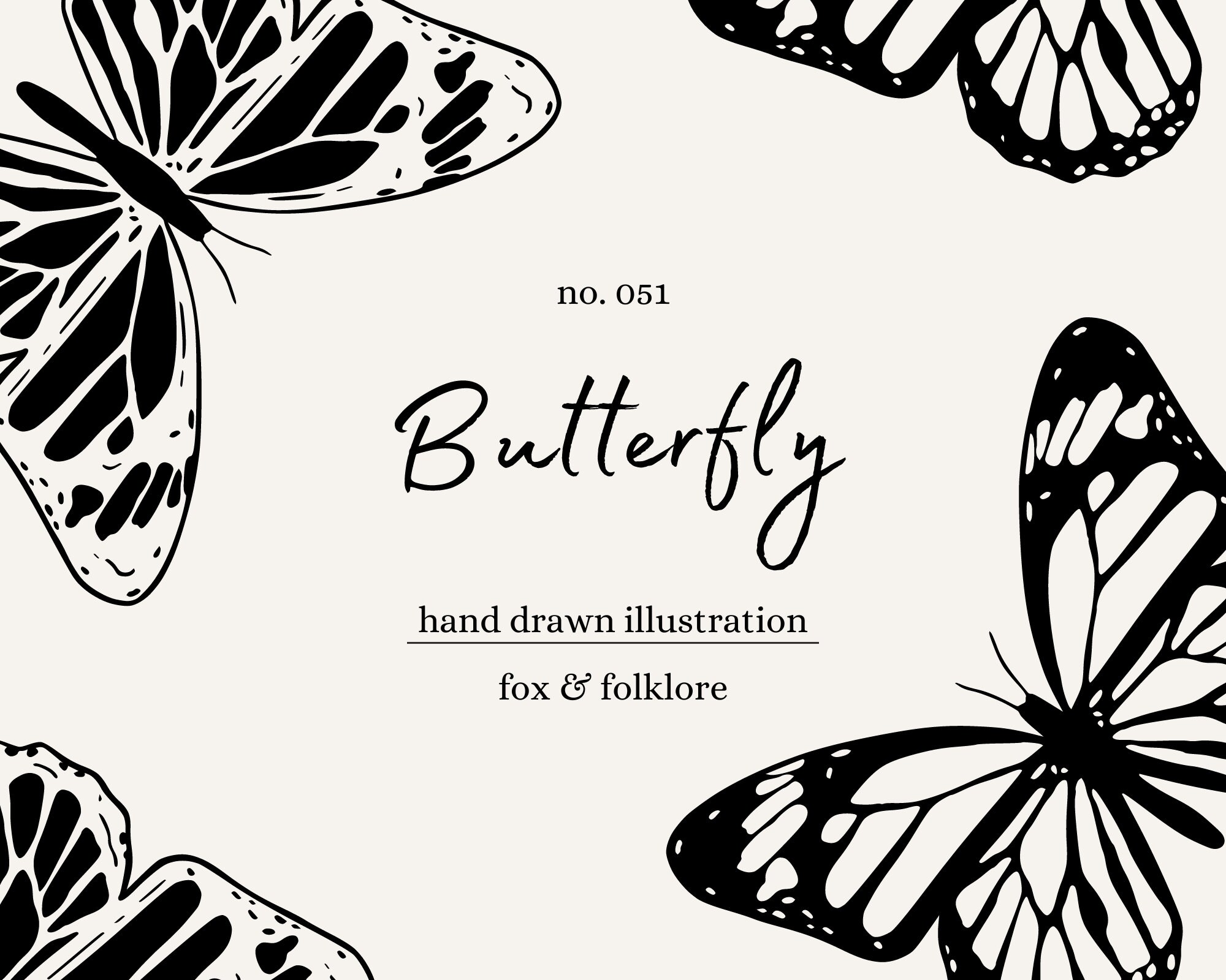 Hand Drawn Butterfly Illustration SVG and PNG Files | Insect, Nature ...