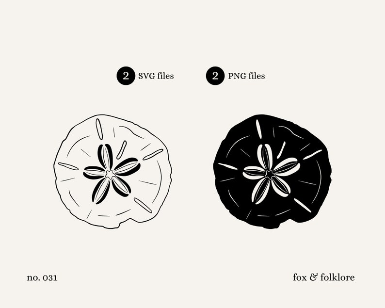 Hand Drawn Sand Dollar Illustration SVG and PNG Files Beach, Ocean ...