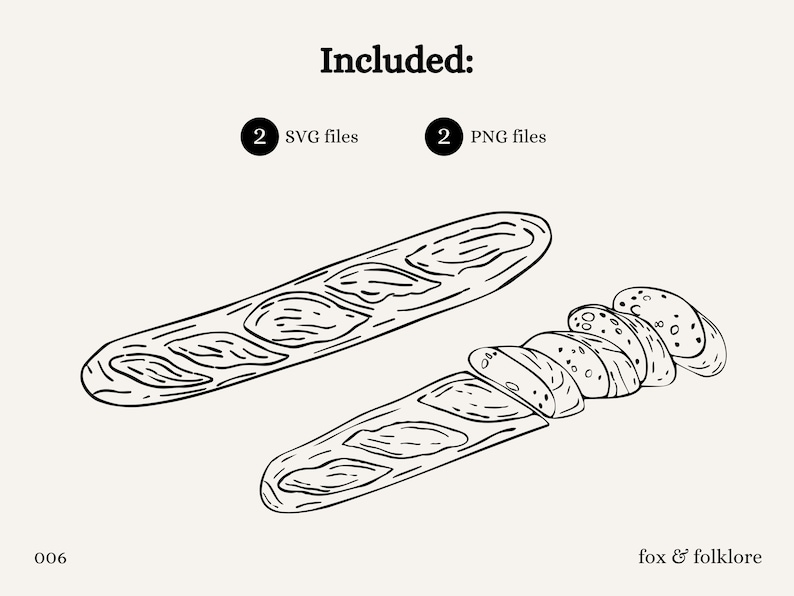 Breadstick SVG Clipart - Bakery Bread Clipart - Hand Drawn Breadstick ...
